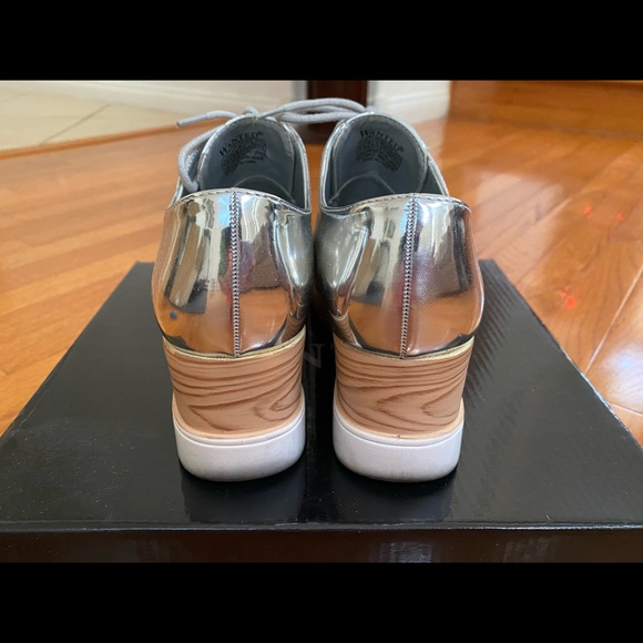 Wanted | Shoes | Wanted Lace Up Platform Metallic Shoes | Poshmark